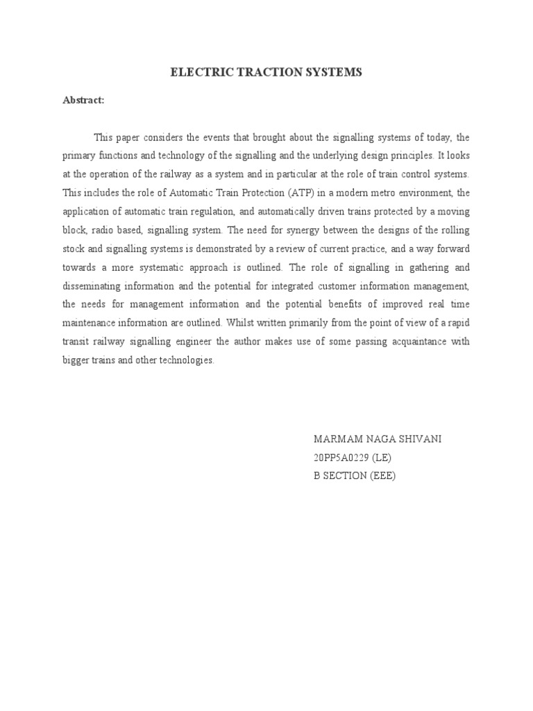 Electric Traction Systems | PDF