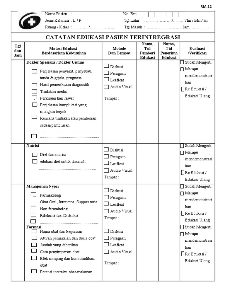 Formulir-Edukasi-Pasien New Lagi | PDF
