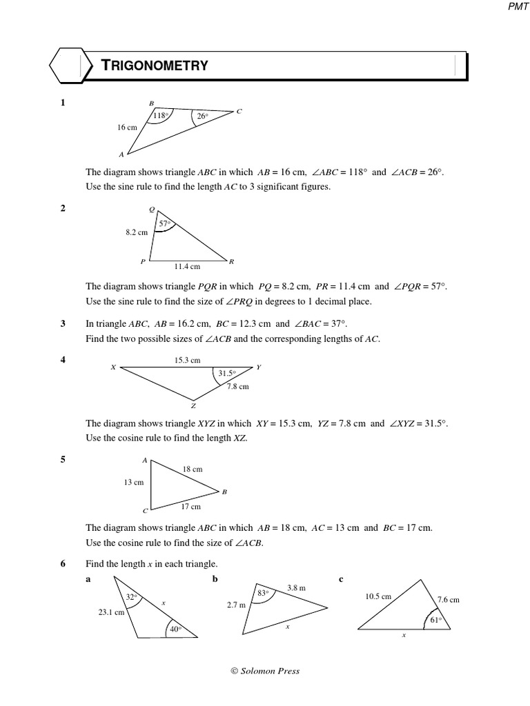 1a. The Sine Rule and The Cosine Rule | PDF | Teaching Methods & Materials