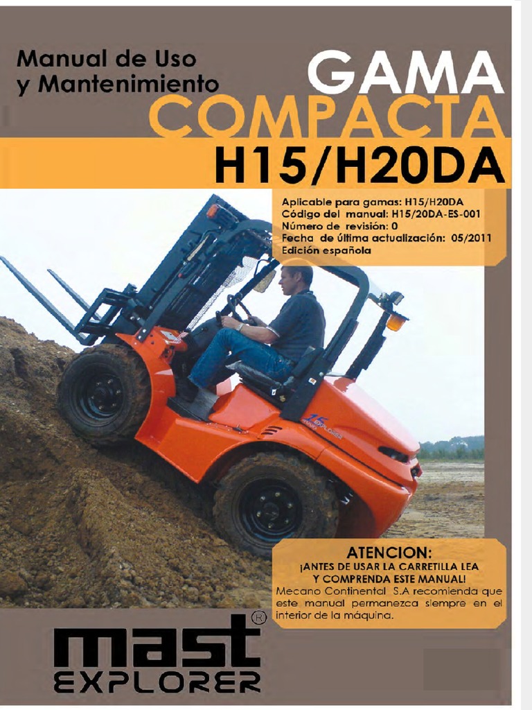 Manual Mast Explorer h25 20da | PDF | Máquina elevadora | Tracción en ...