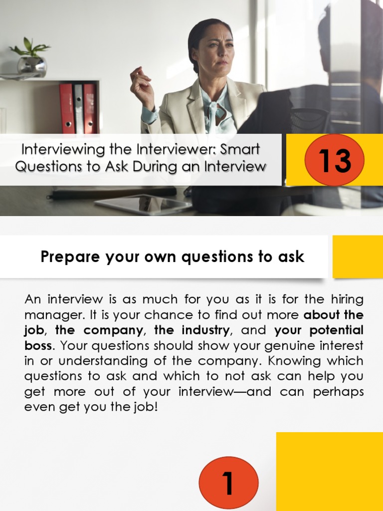 3.2 Smart Questions To Ask For An Interview | Download Free PDF | Behavior Modification ...