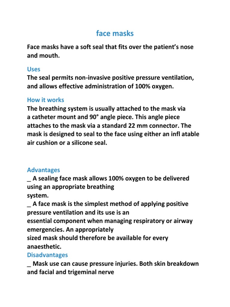 Face Masks | PDF | Manufactured Goods | Medical Specialties