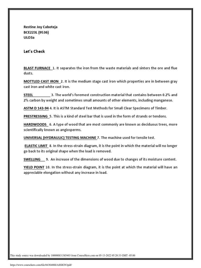 Key Properties of Construction Materials | PDF | Metals | Ductility
