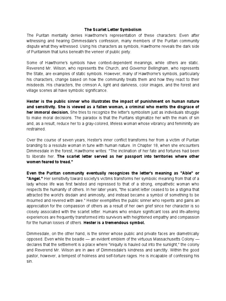 Symbolism in The Scarlet Letter | PDF | The Scarlet Letter