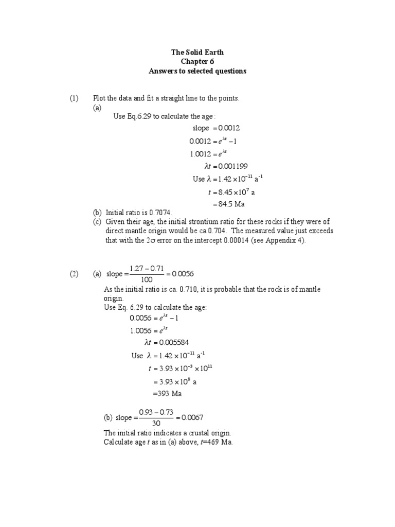 2093 The Solid Earth Chap 6 Ans | PDF | Crust (Geology) | Physical Sciences