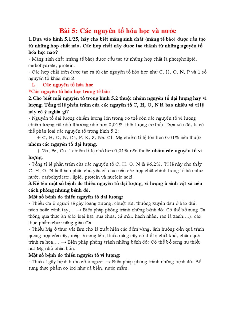 Câu hỏi sgk bài 5+6 | PDF