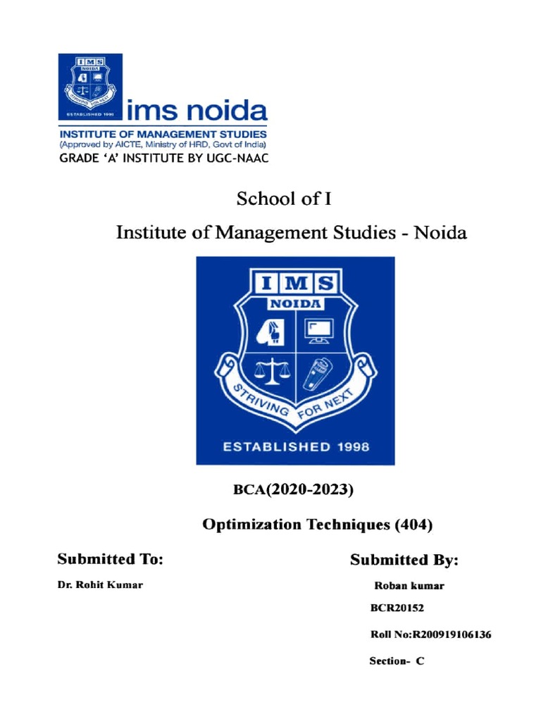 Optimization Techniques Assignment 1 | PDF