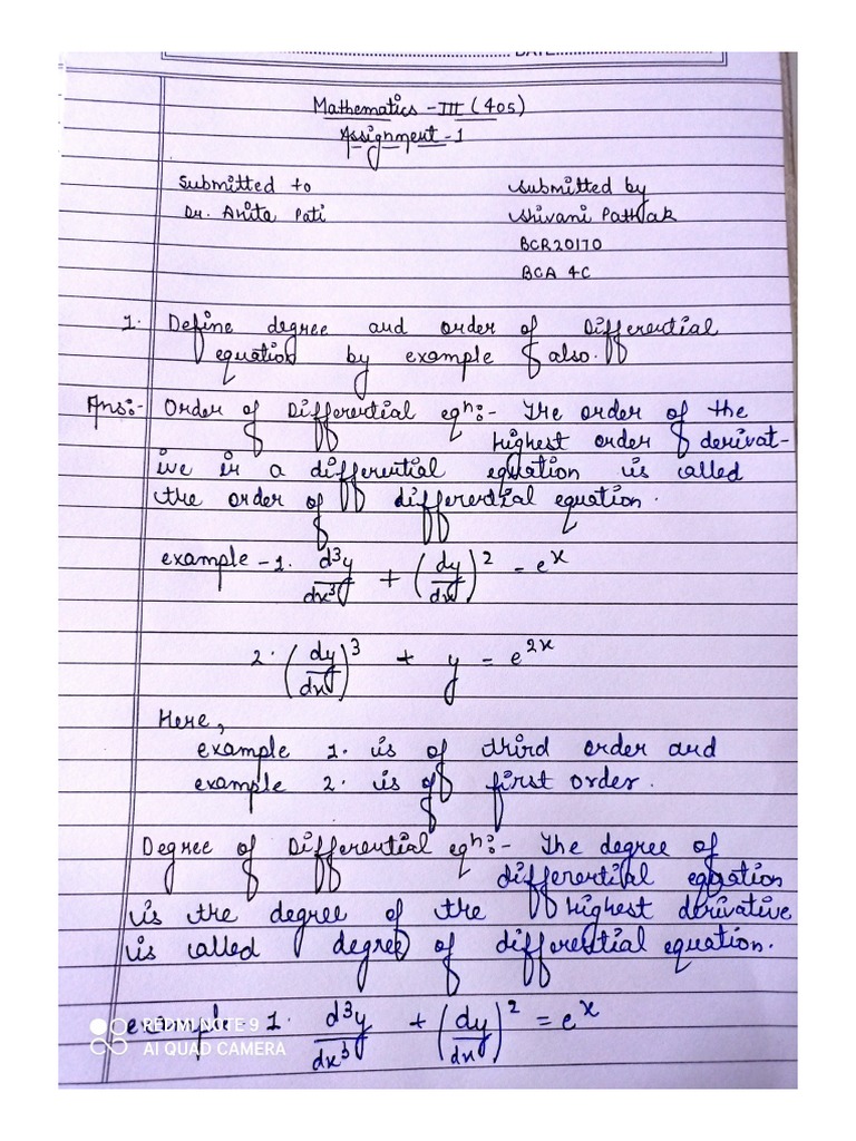 Mathematics (Assignment - 1) | PDF