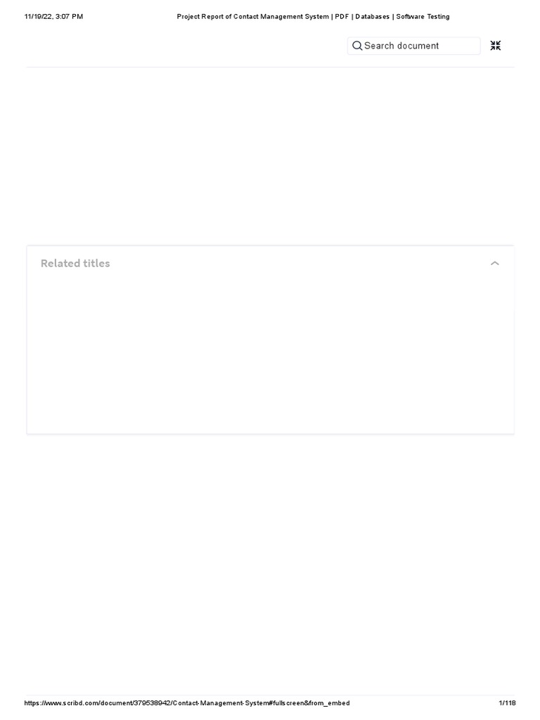 Project Report of Contact Management System - PDF - Databases ...
