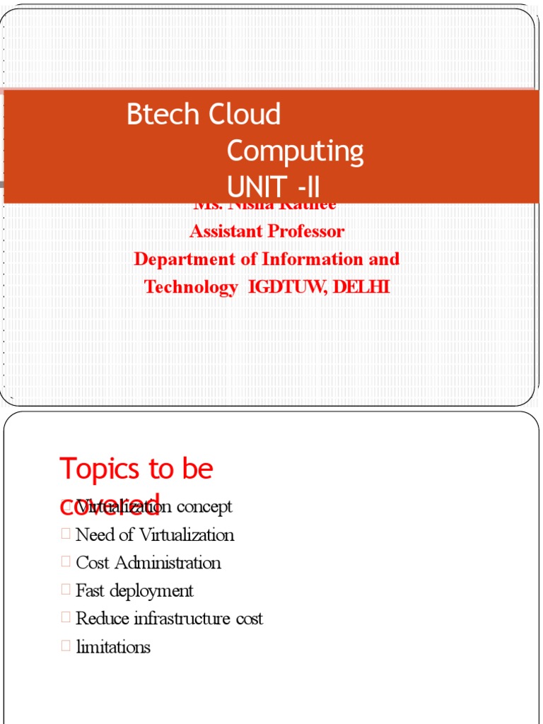 Btech Cloud Computing Unit 2 (Autosaved) (Autosaved) | PDF | Virtualization | Operating System