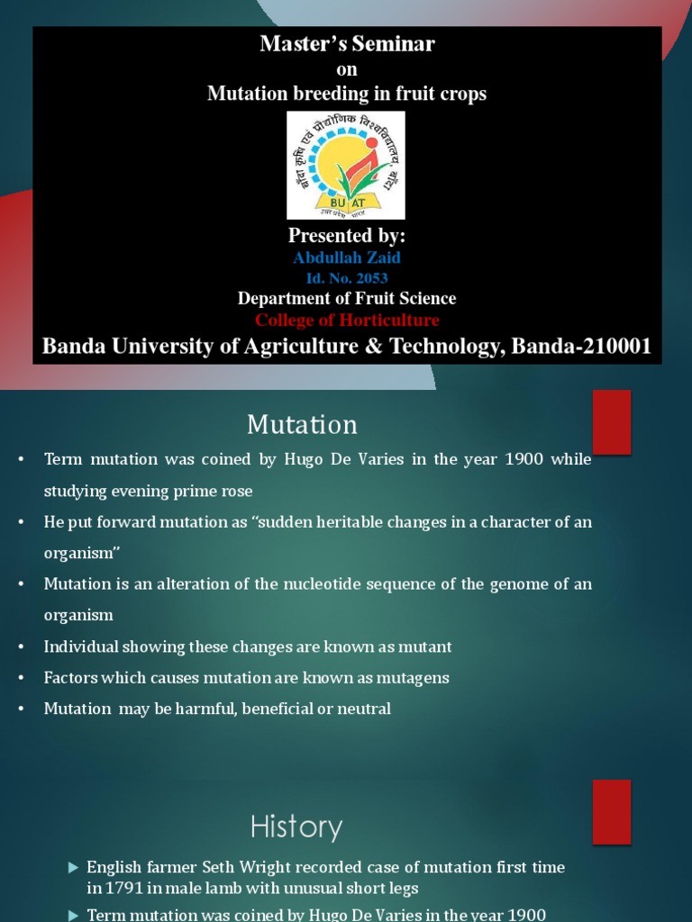 Mutation Breeding in Fruit Crops | PDF | Ionizing Radiation | Mutation