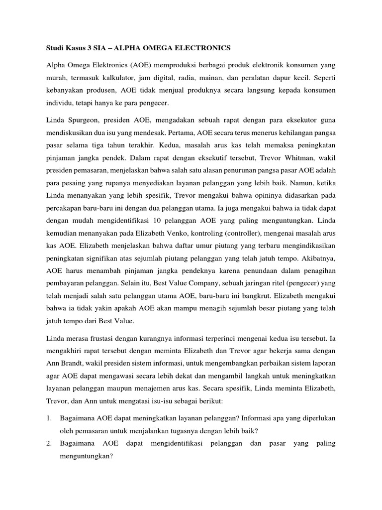 Studi Kasus 3 SIA | PDF
