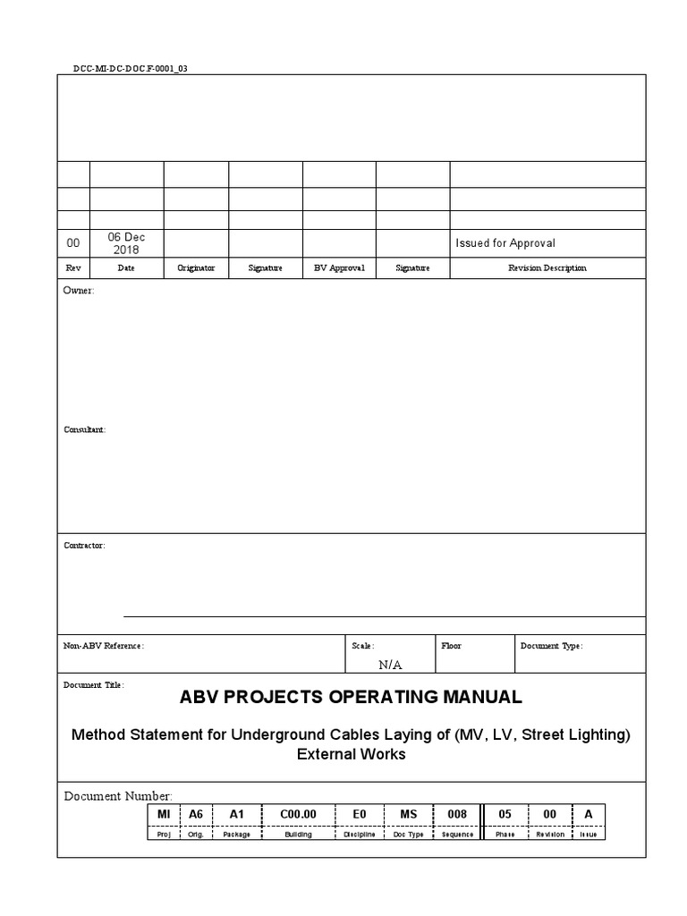 Underground Cable Laying Guide | PDF | Duct (Flow) | Specification ...