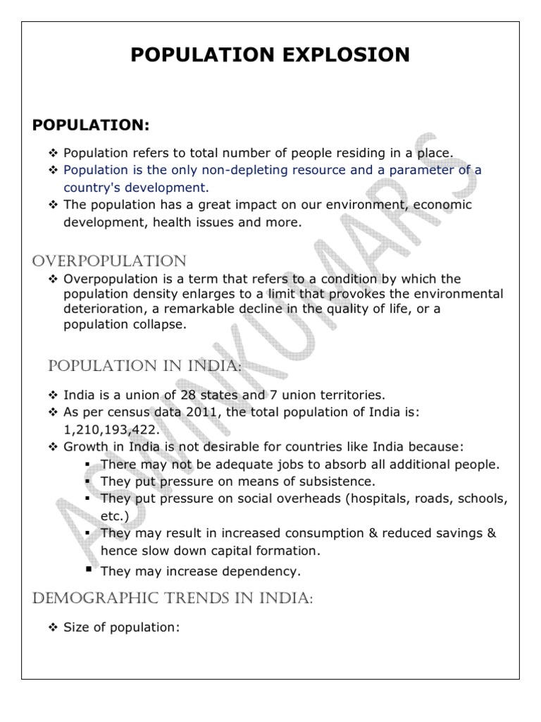 Population | PDF | Human Overpopulation | Family Planning