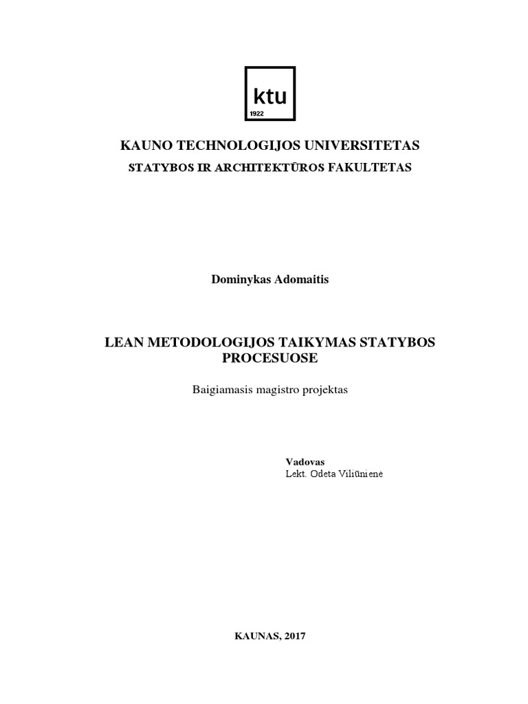 Kauno Technologijos Universitetas: Statybos Ir Architektūros Fakultetas ...