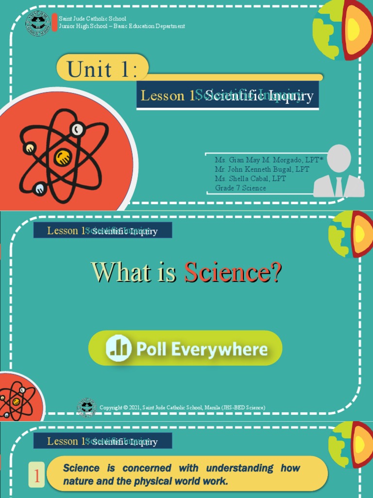 Lesson 1 Scientific Inquiry | PDF | Science & Mathematics