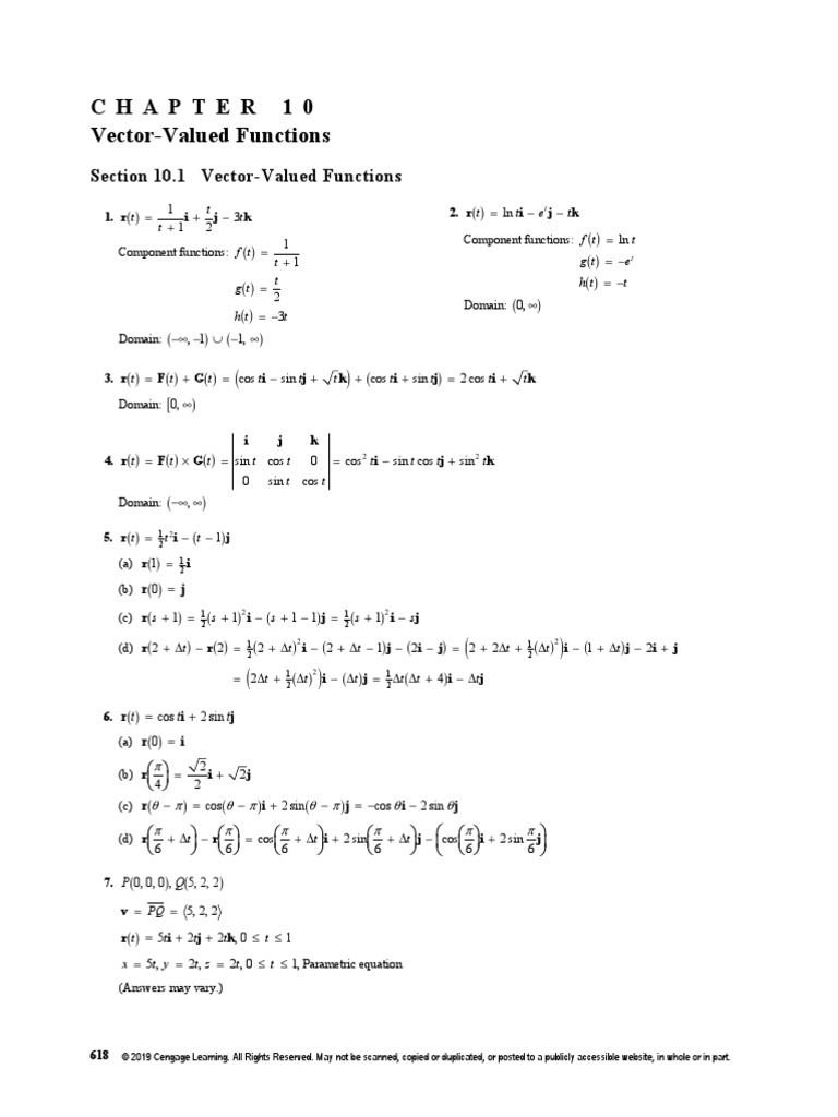 Section 10.1 Vector-Valued Functions | PDF | Elementary Mathematics | Functions And Mappings