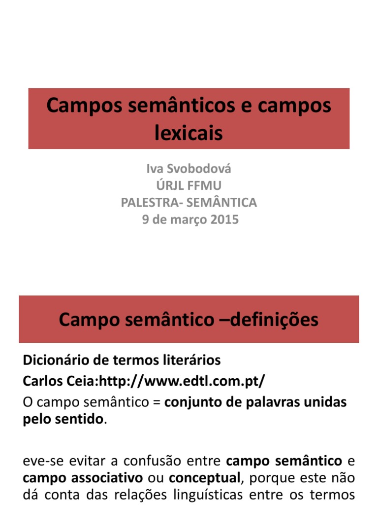 Campos Semanticos e Campos Lexicais | PDF | Linguística | Definição