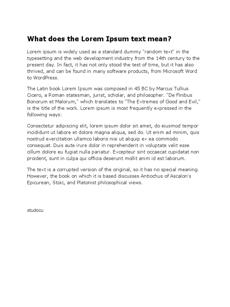 Meaning of Lorem Ipsum | PDF