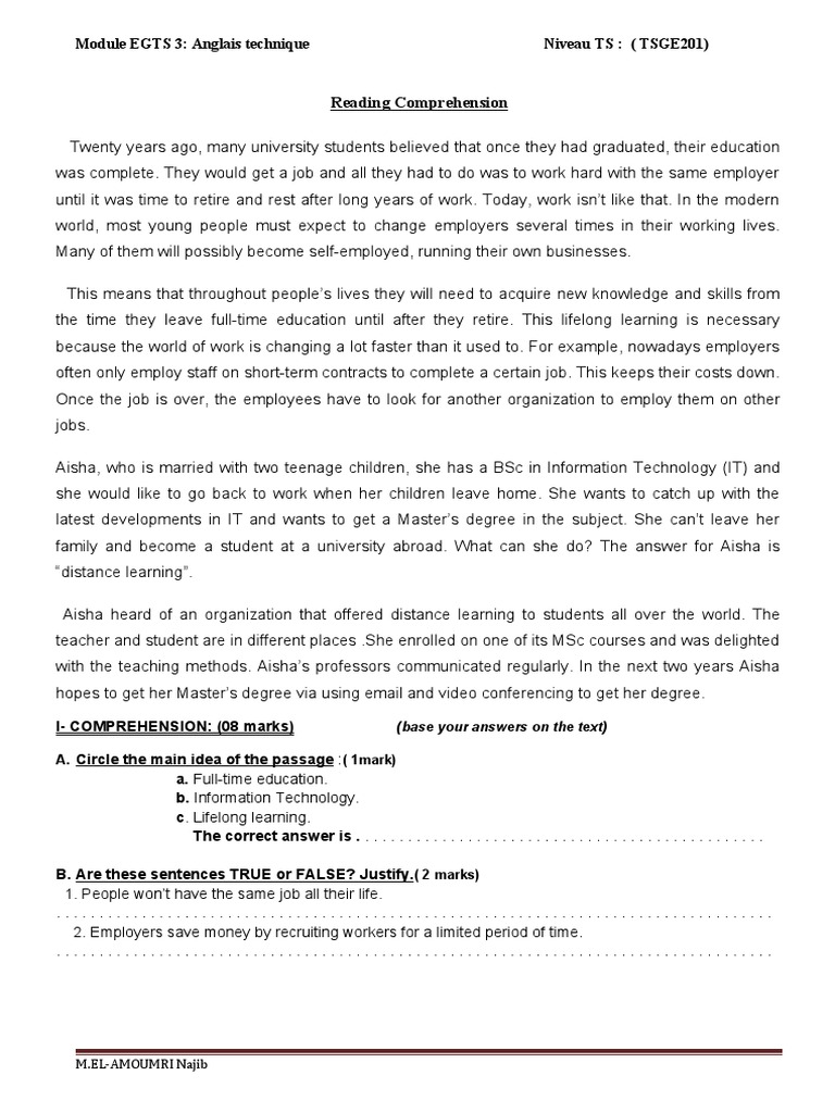 Lifelong Learning Through Distance Education: A Case Study of Aisha's ...