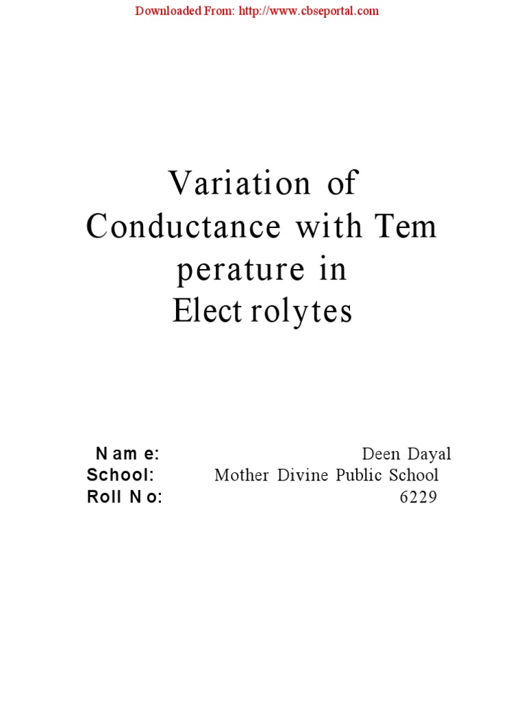 Variation of Conductance With Temperatur | PDF | Electrical Resistance And Conductance ...