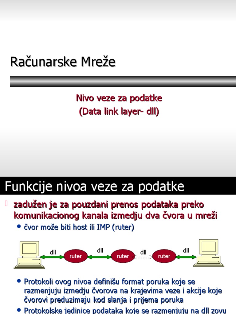 2.nivo Veze Za Podatke-Data Link Layer | PDF