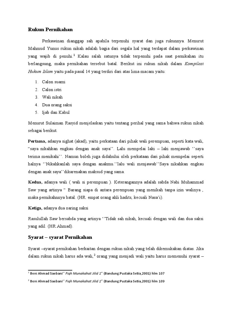 Panduan Rukun Pernikahan | PDF