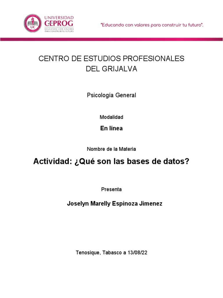 Inv. Base de Datos | PDF | Bases de datos | Informática Inv. Base de Datos | PDF | Bases de datos | Informática