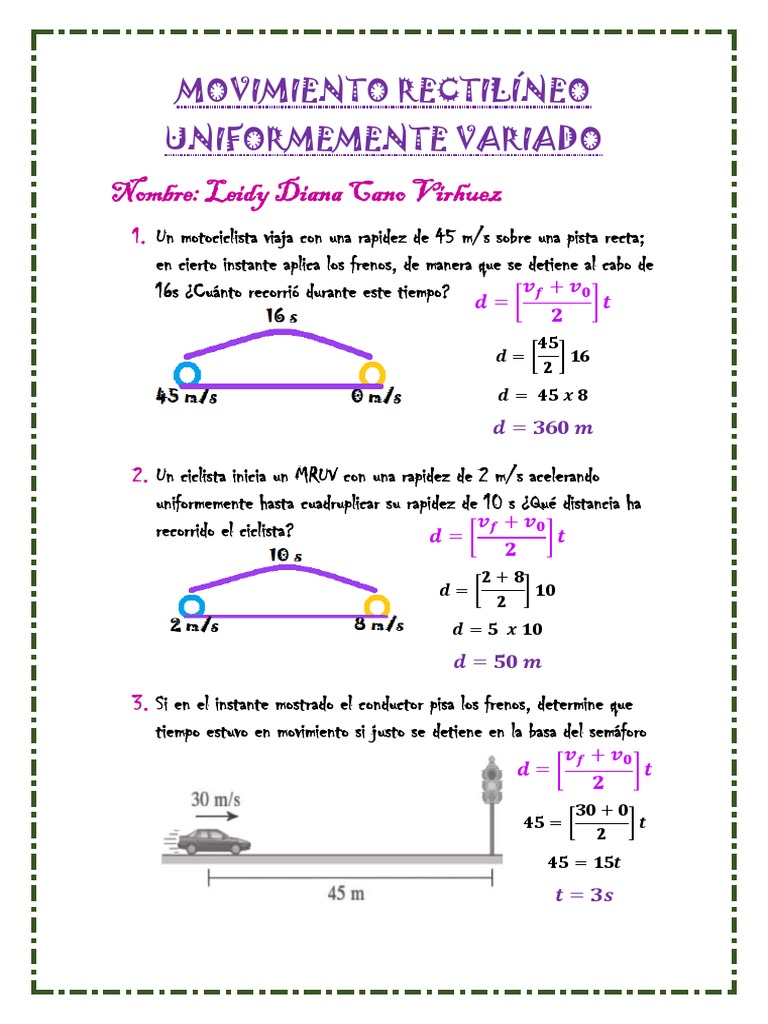 Movimiento Rectilíneo Uniformemente Variado | PDF