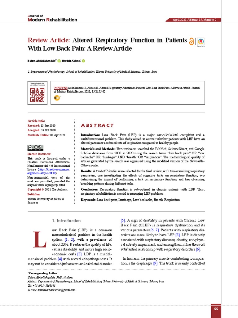 Altered Respiratory Function in Patients | PDF | Breathing ...
