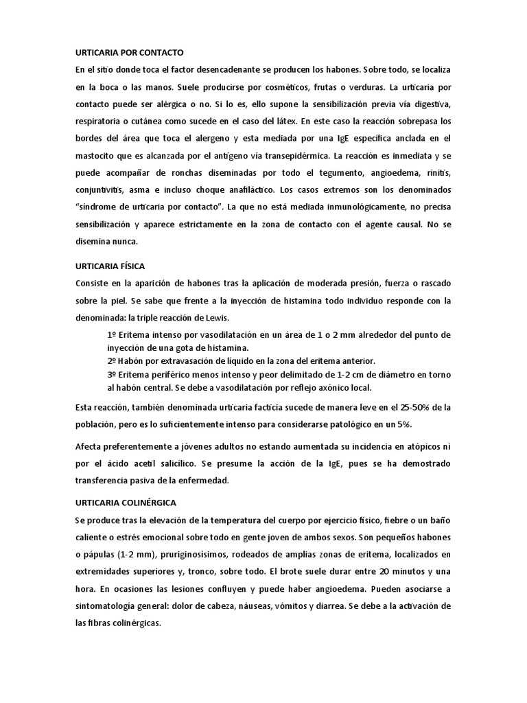 Tema 3 Prurito Urticaria y Mastocitosis 22-23 | PDF