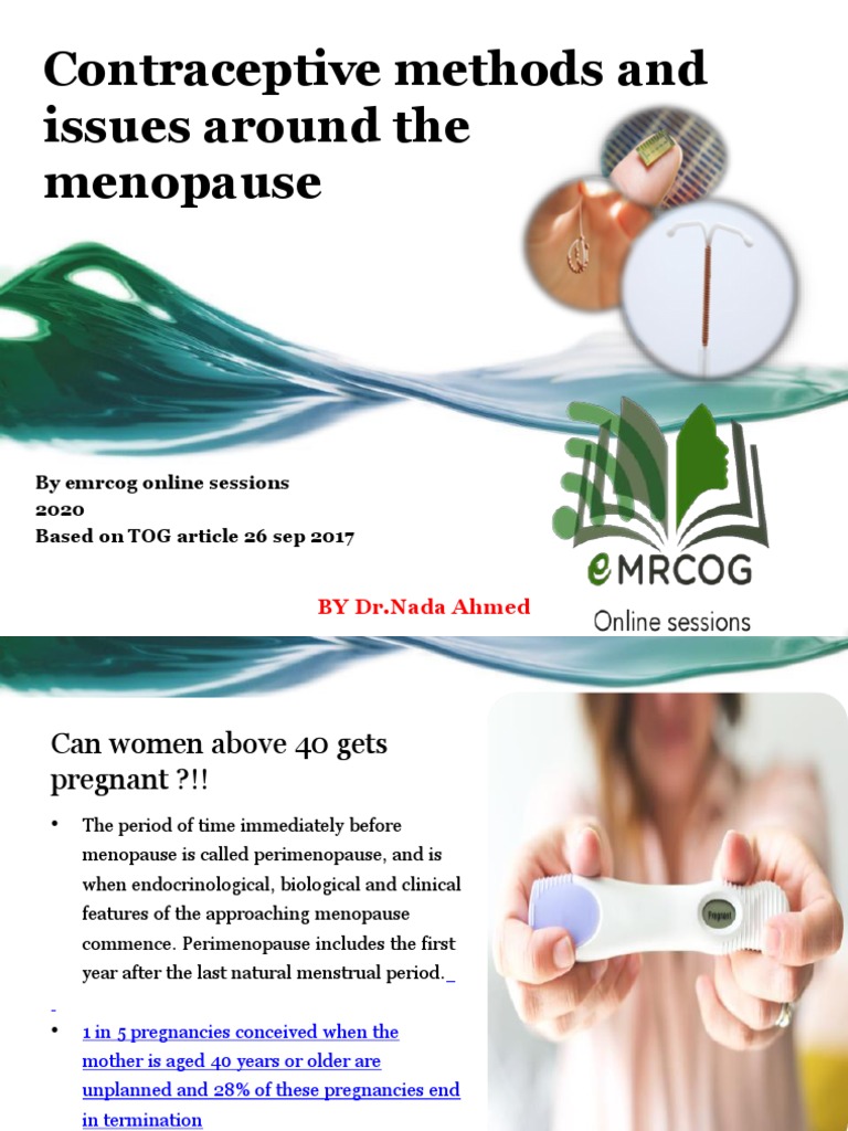 Contraceptive Methods and Issues Around The Menopause | PDF | Birth ...