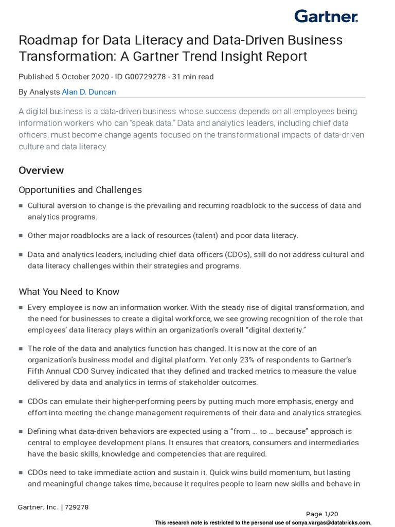 Roadmap For Data Lit 729278 NDX | PDF | Analytics | Literacy