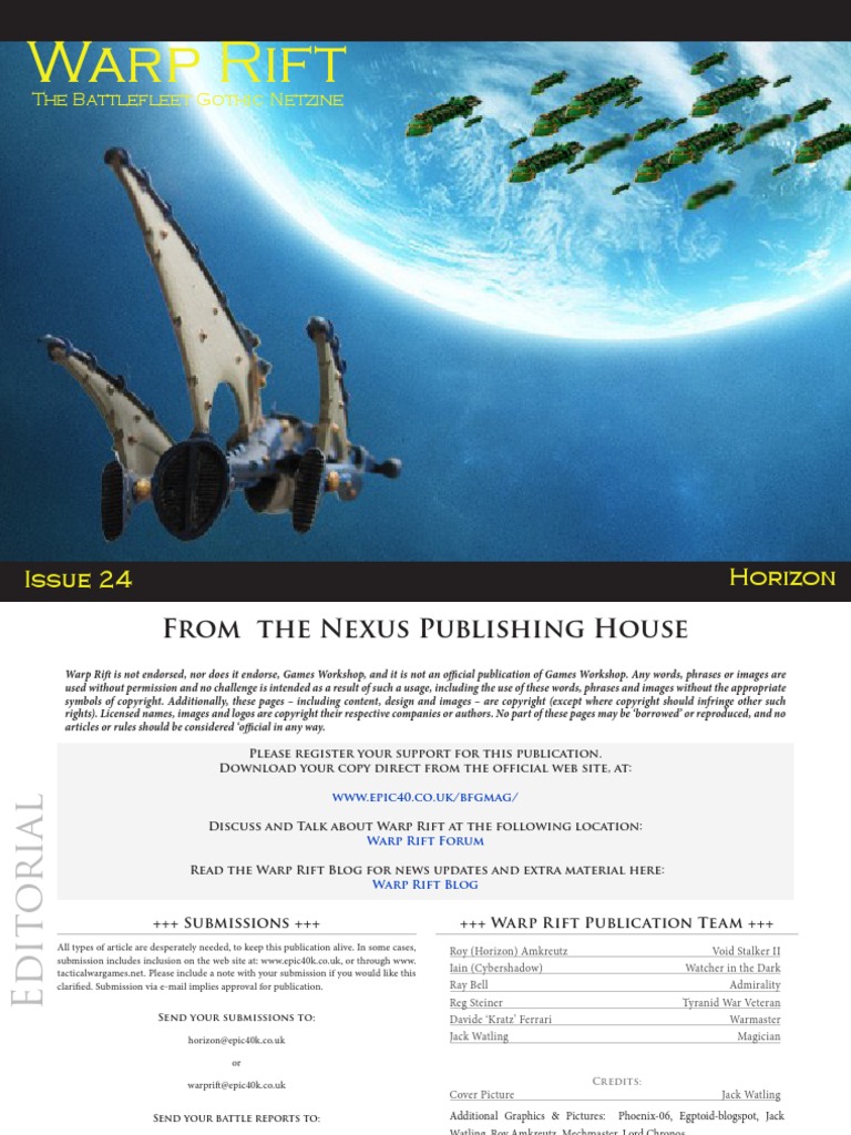 Warp Rift: Issue 24 Horizon | PDF | Torpedo | Frigate