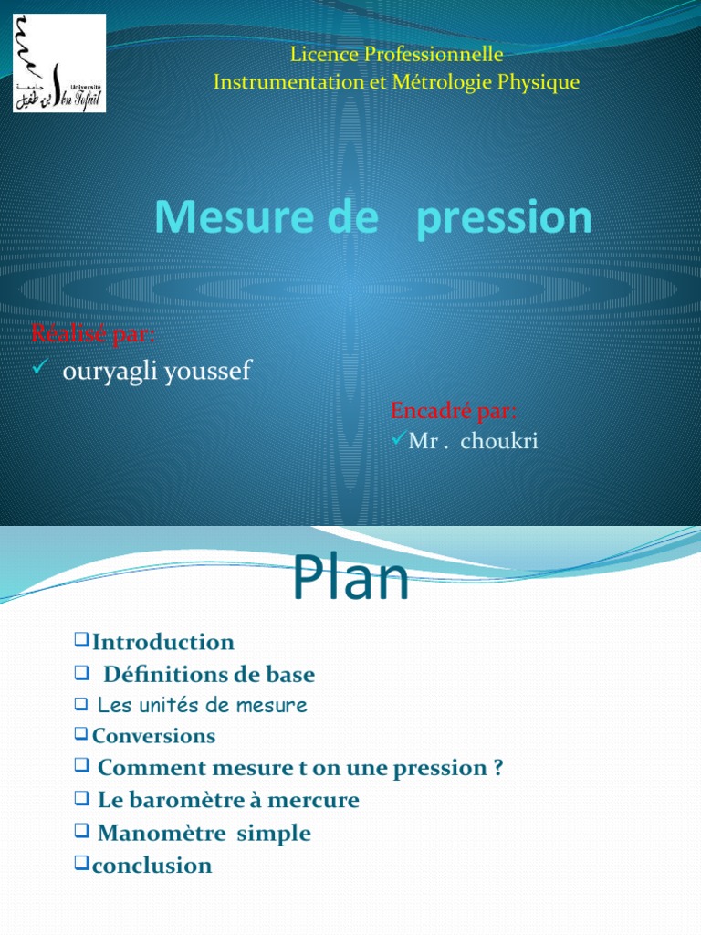 Mesure de Pression | PDF | Pression | mesure de pression
