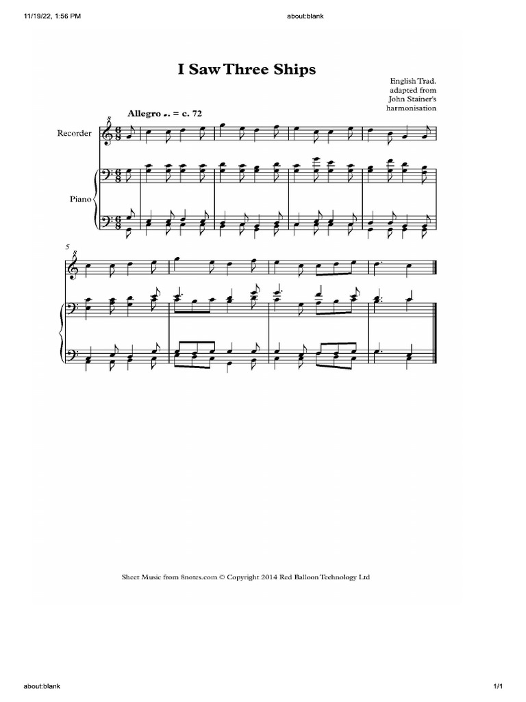 I Saw Three Ships | PDF