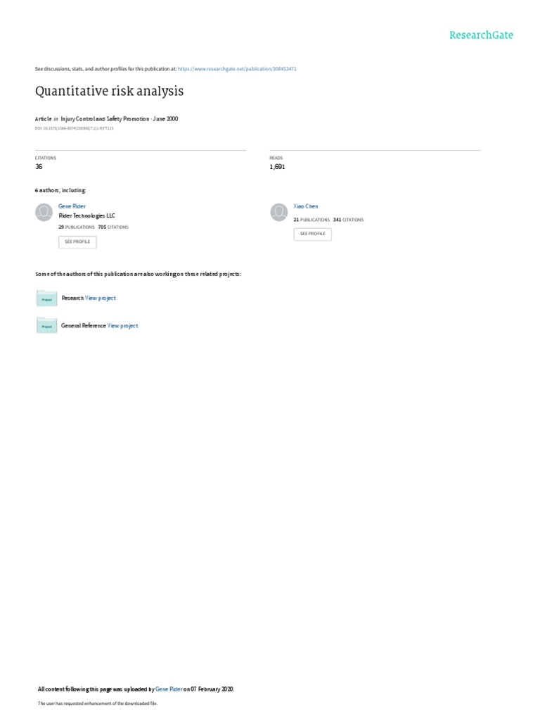 Quantitative Risk Analysis | PDF