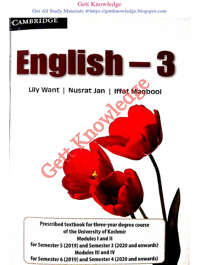 3rd-5th Sem General English Text Book - Kashmir University | PDF
