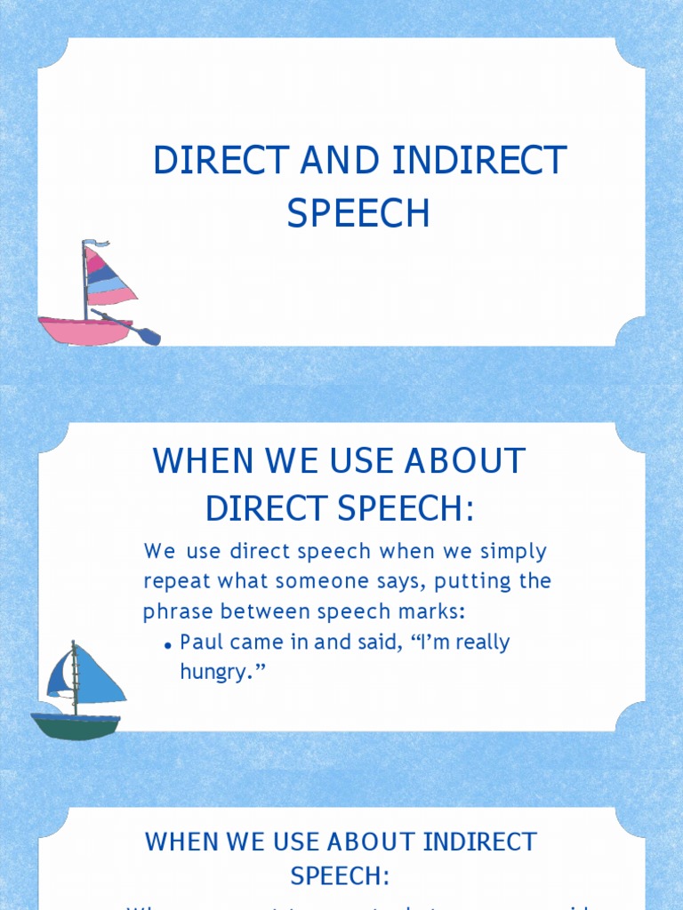 Direct and Indirect Speech Explained | PDF | Language Arts & Discipline ...