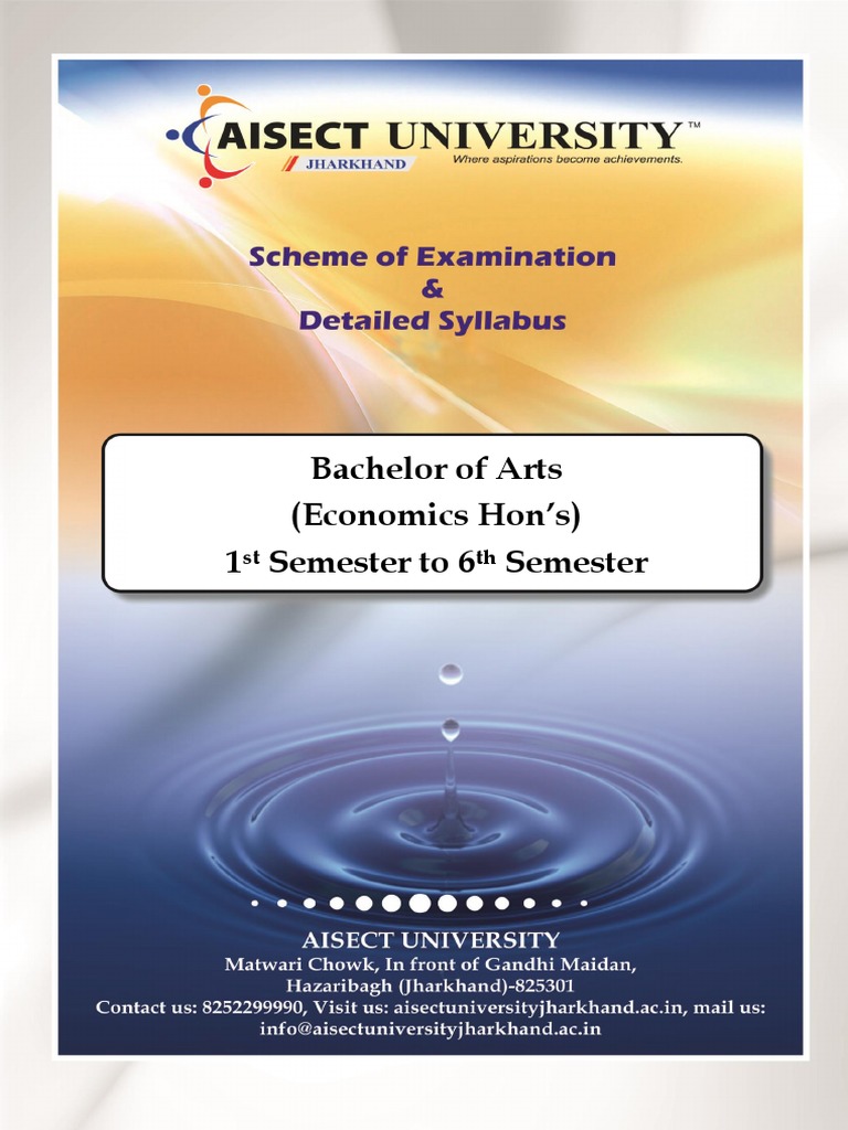 BA Economics 1st Sem 2016, 2017, 2018 Batch | PDF