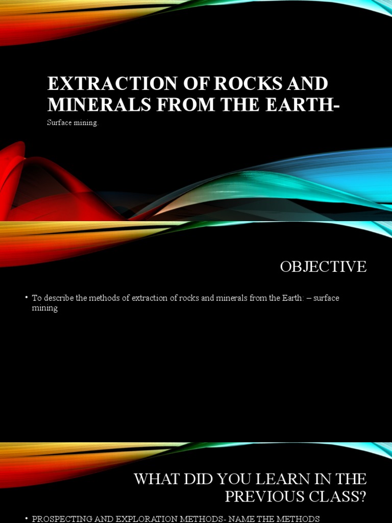 Extraction of Rocks and Minerals - Surface Mining. | PDF | Surface ...