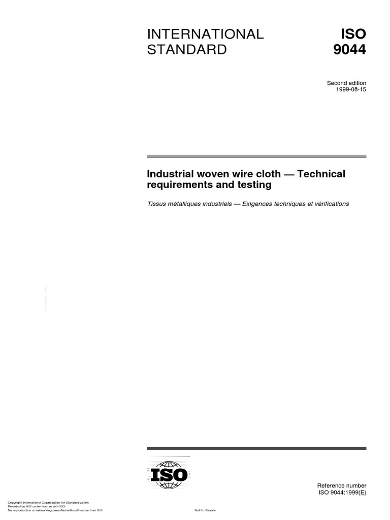 ISO 9044 Malla Metalica | PDF | International Organization For ...