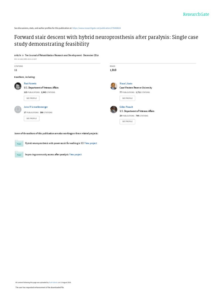 Forward Stair Descent With Hybrid Neuroprosthesis | PDF | Anatomical ...