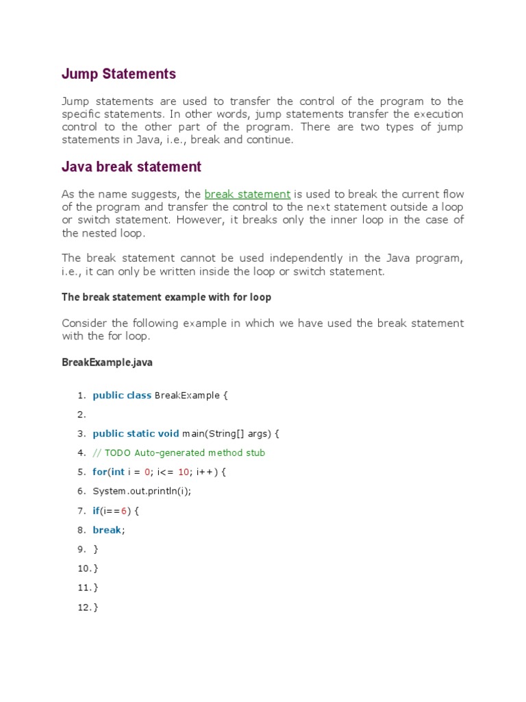 Jumping Statments | PDF | Control Flow | Computer Engineering