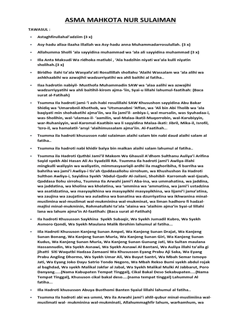 Asma Mahkota Nur Sulaiman | PDF