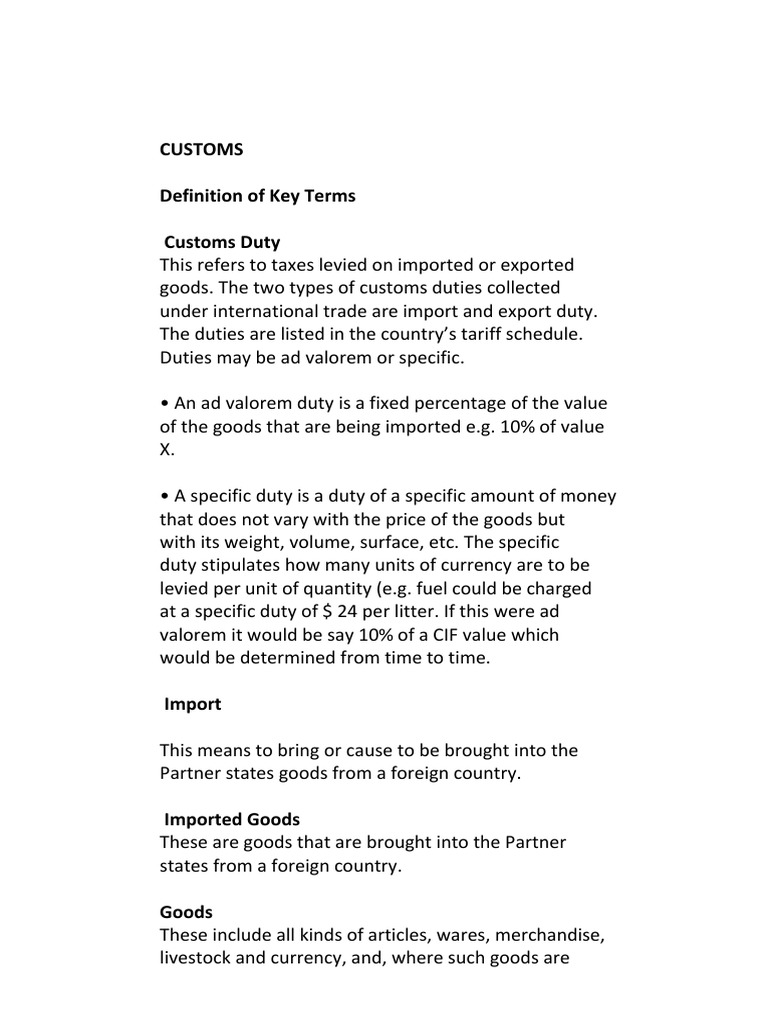 Uganda Customs | PDF