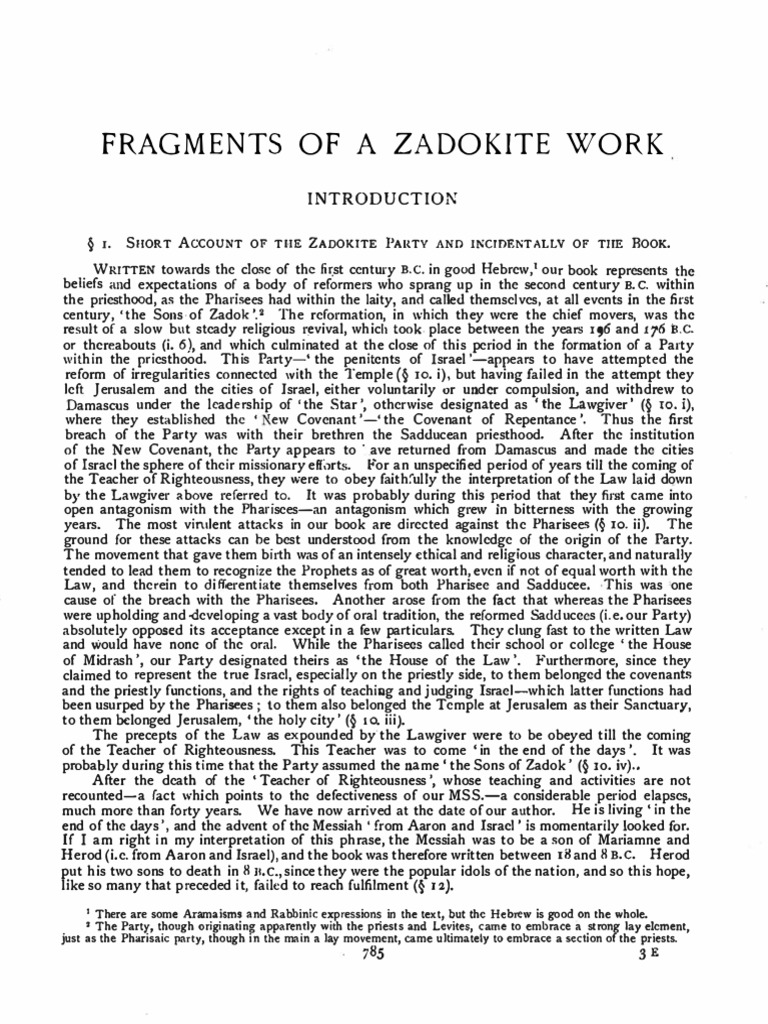 Zadokite Party Origins & Beliefs | PDF | History