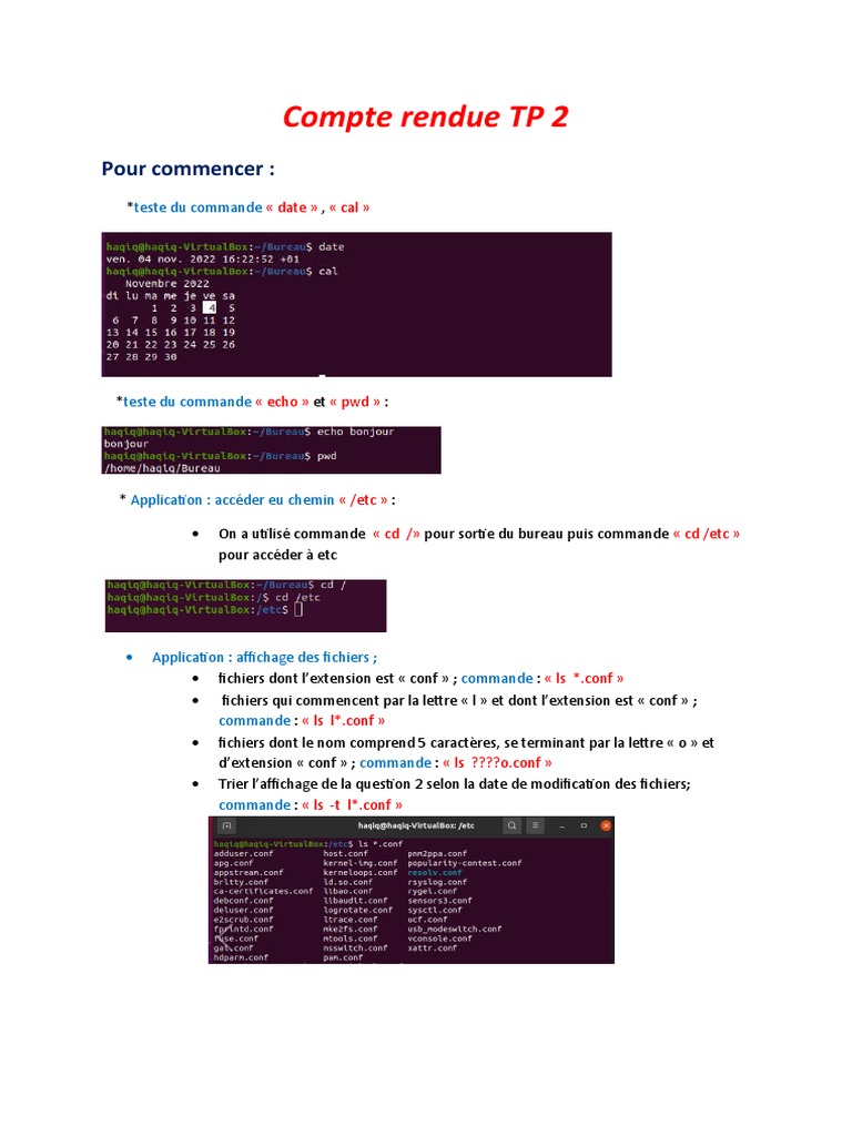 Compte Rendue TP 2 | PDF