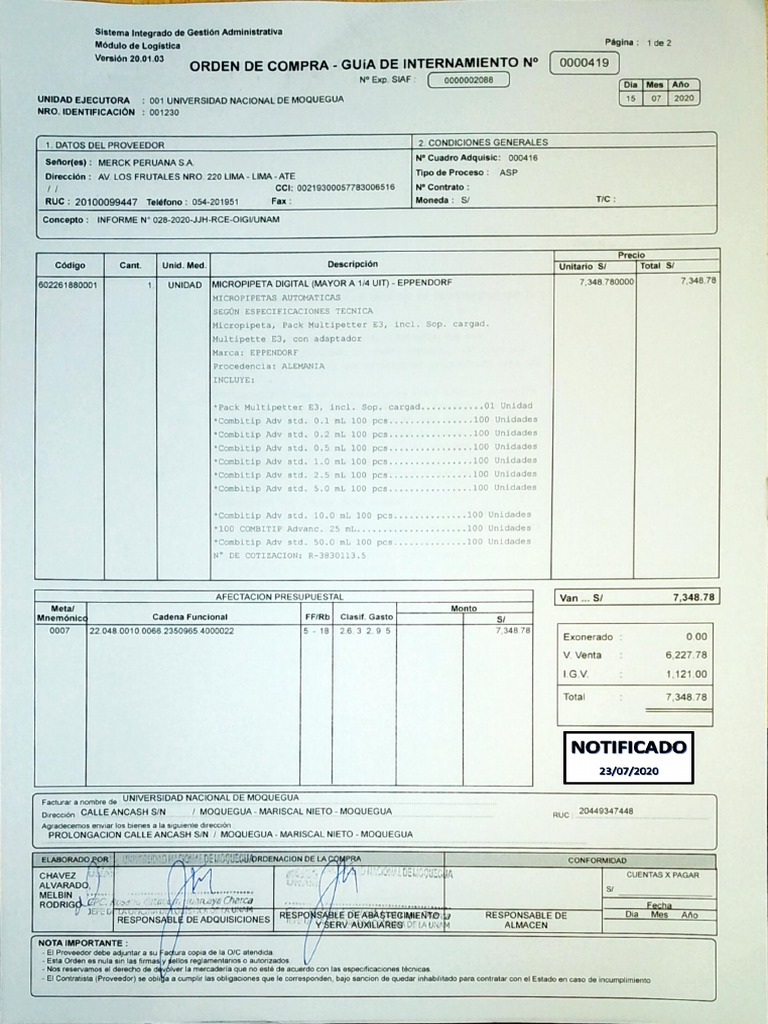 Ordenes de Compra | PDF