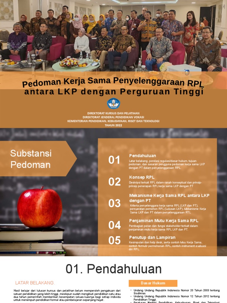 PowerPoint Kerja Sama LKP PT Dalam RTL - AR - Tanggerang 101122 | PDF